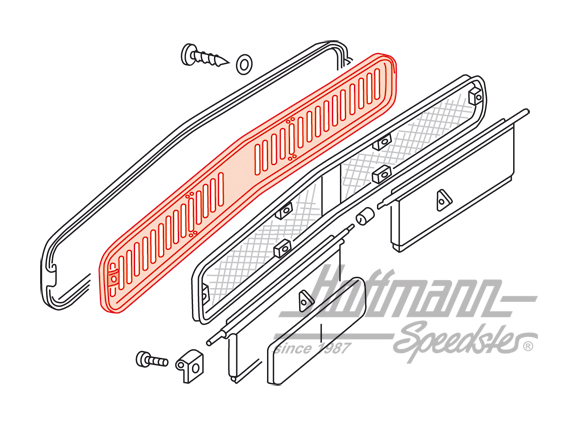 Air inlet cover, front, Bus T2, 67-72 | 097-1121
