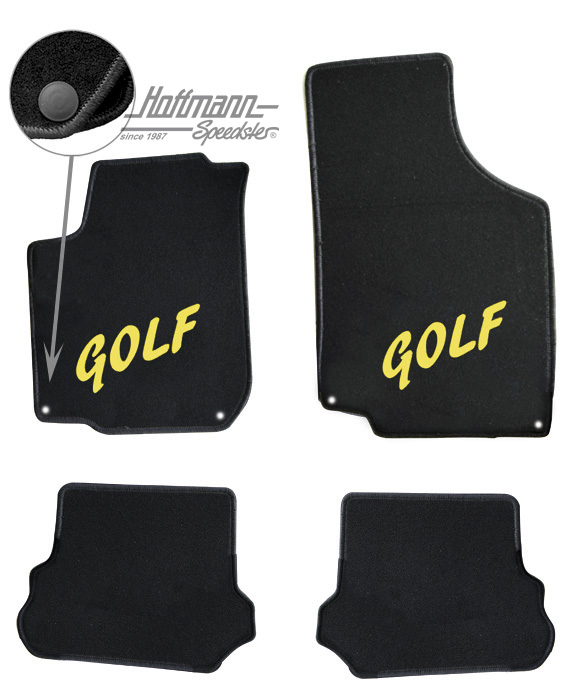 Fußmatten, Golf 4, 4tlg., schwarz/gelb | | 200-6164